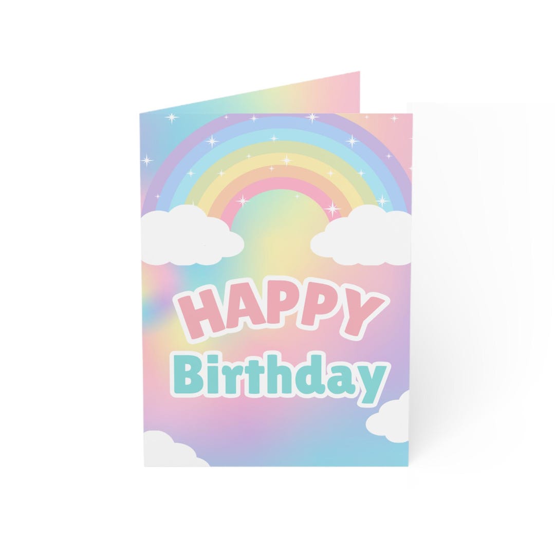 Happy Birthday Card, Colorful Girl Birthday Card, Girl's Birthday ...