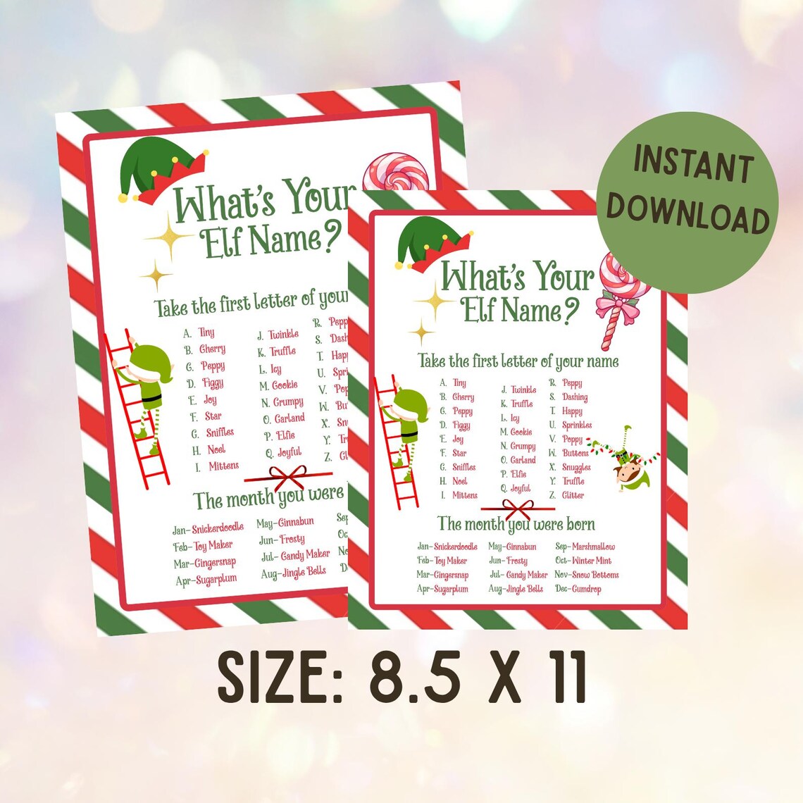 Whats Your Elf Name Christmas Game, Fun Name Generator Activity ...
