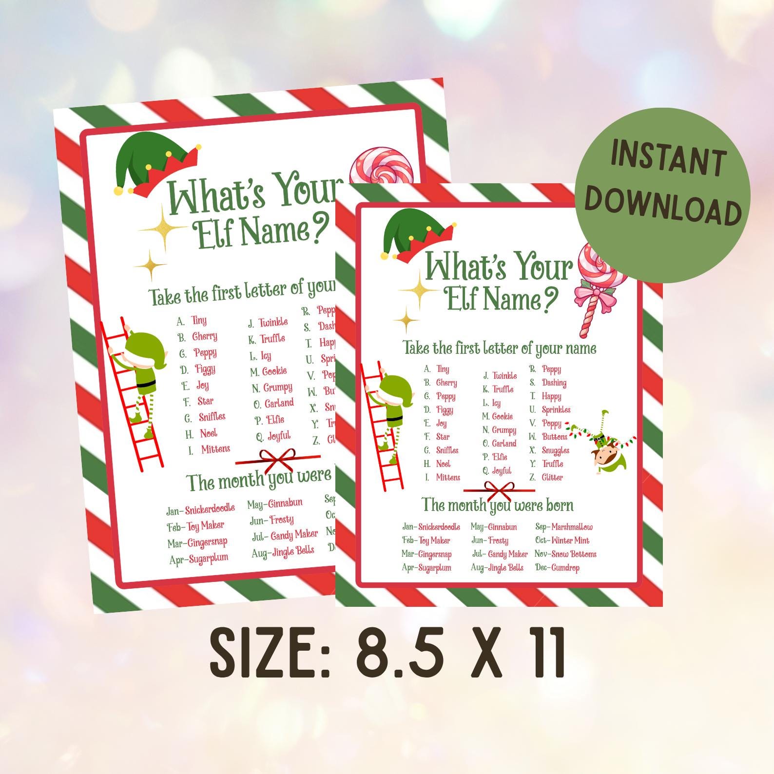 Whats Your Elf Name Christmas Game, Fun Name Generator Activity ...
