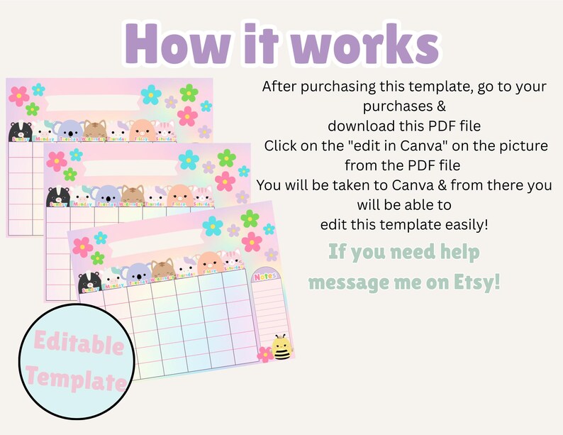 Squishmallow Calendar: Kids Activity, Editable Template (digital ...