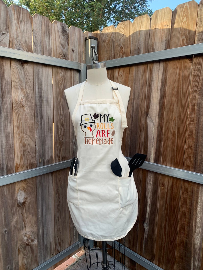 Cute and Funny Thanksgiving Apron Embroidered Thanksgiving - Etsy
