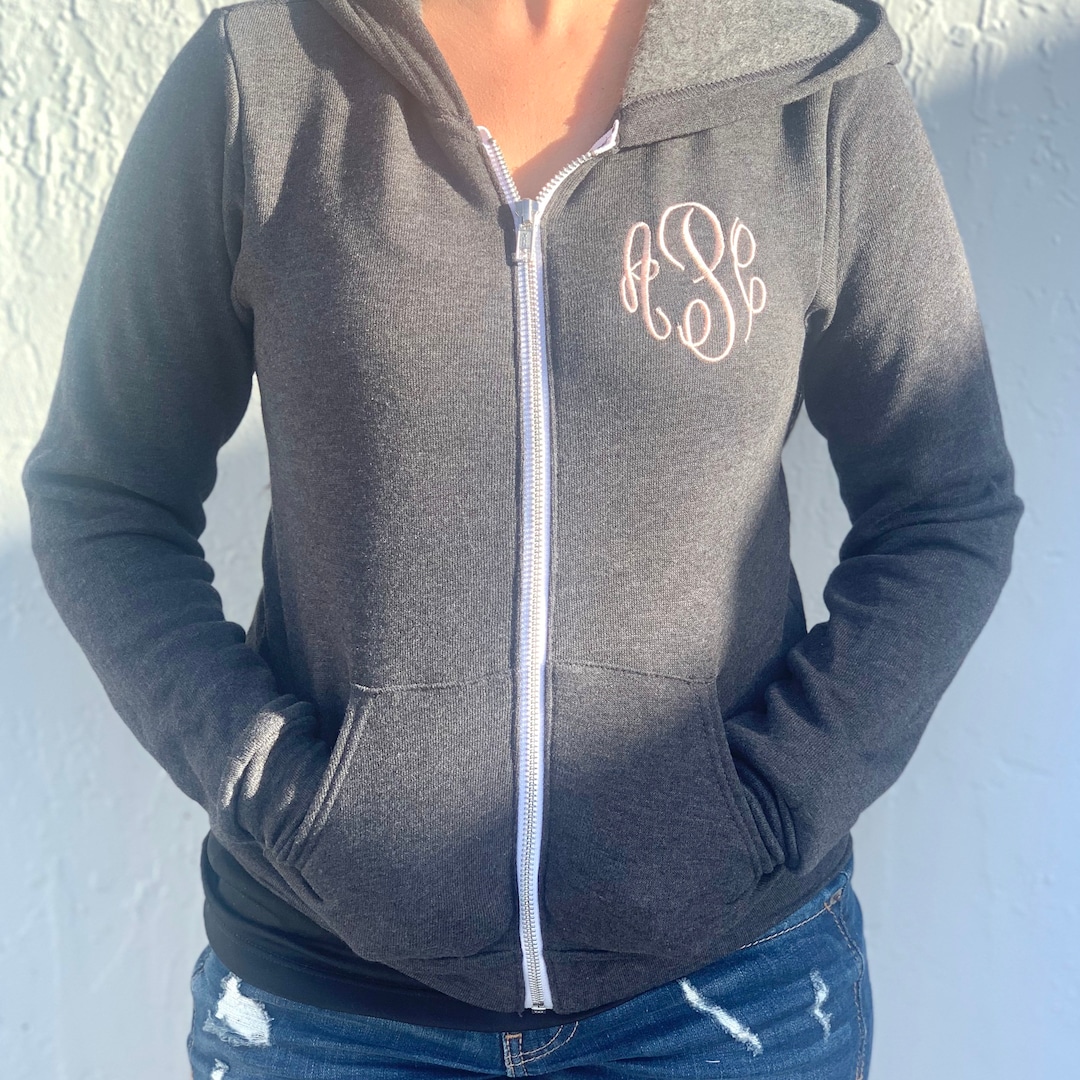 MONOGRAM ZIP UP - Embroidered - Personalized Gift, Monogrammed Gift ...