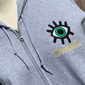GREEN EVIL EYE - Embroidered Evil Eye Hoodie, Evil Eye Gift ...