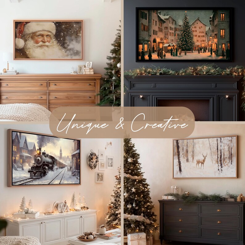 100+ Christmas Frame TV Art Set Winter MEGA Bundle Vintage Painting ...