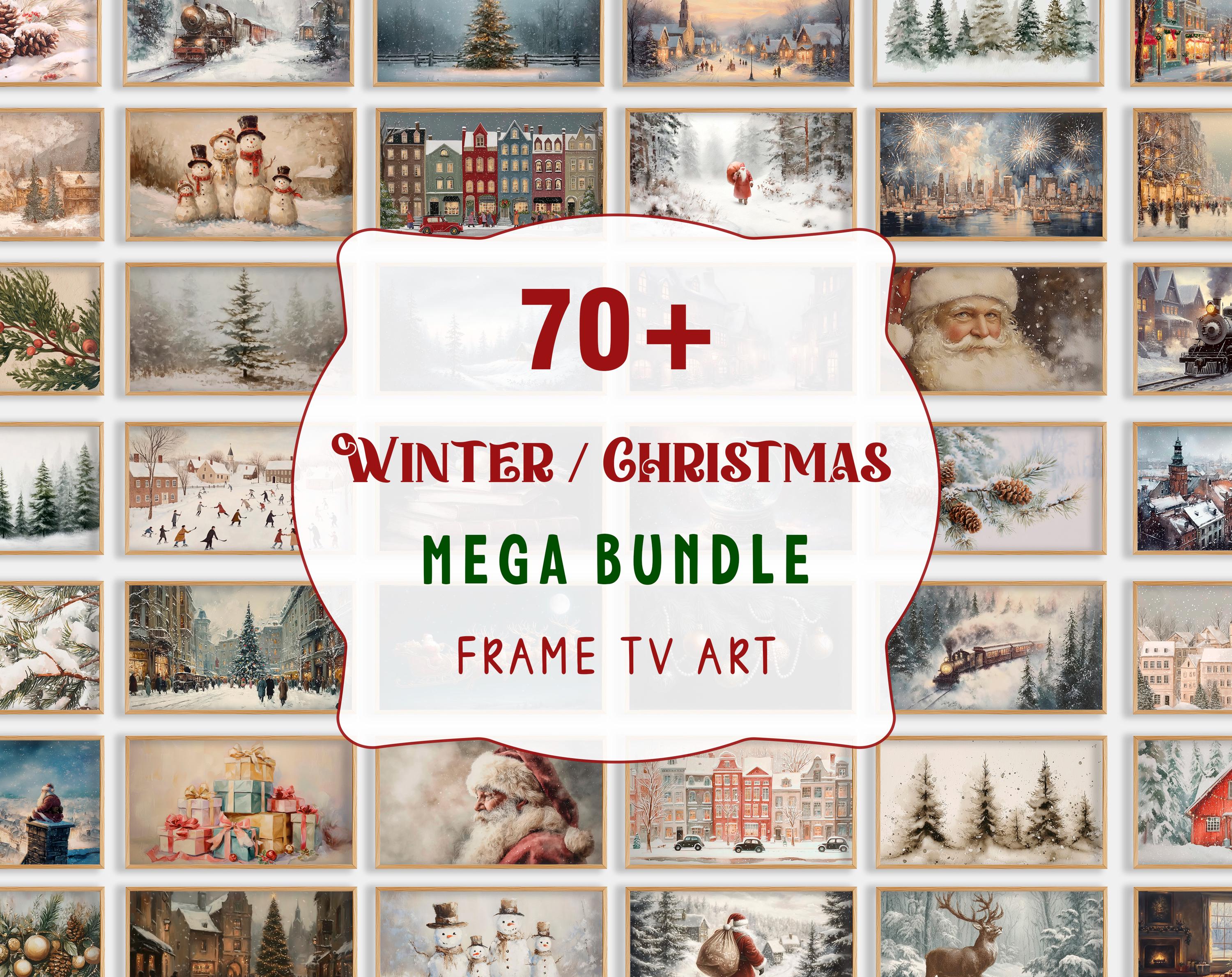 70+ Christmas Frame TV Art MEGA Bundle Set Winter Vintage Painting ...