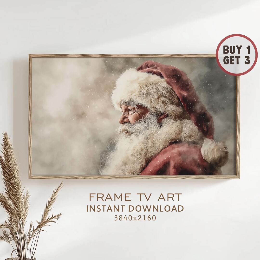 Santa Frame TV Art Christmas Vintage TV Screensaver Santa Claus ...