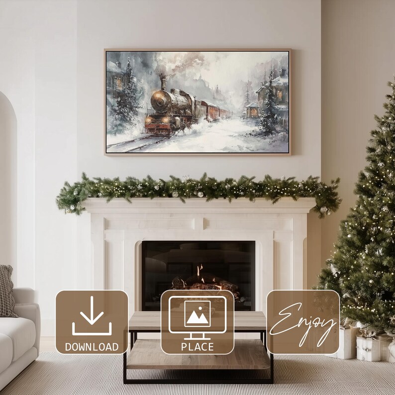 70+ Christmas Frame TV Art MEGA Bundle Set Winter Vintage Painting ...