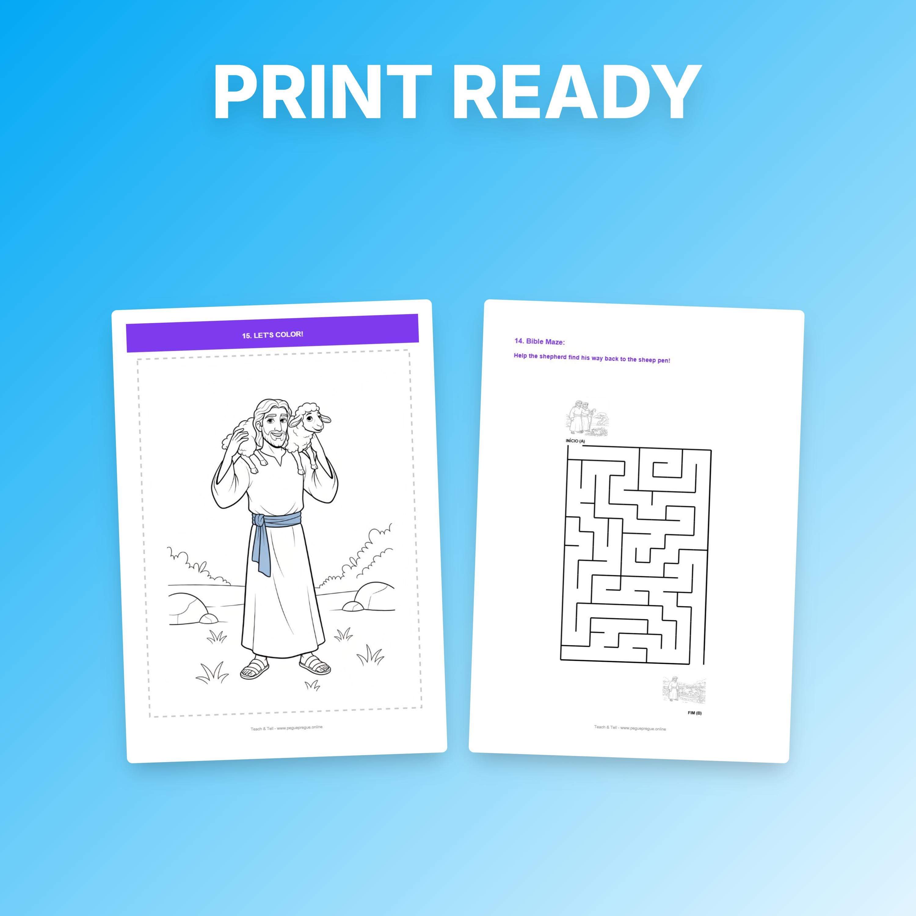 Lost Sheep Parable Bible Activity Kit | Sunday School Homeschool | Ages ...