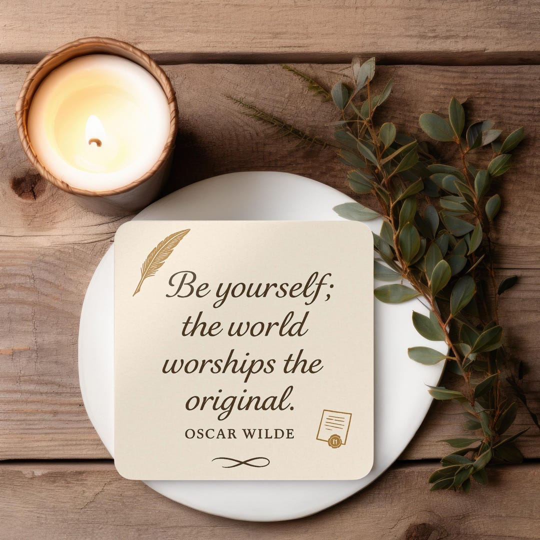 Oscar Wilde Quote Coasters – Set of 4 Square Glossy MDF With Cork ...