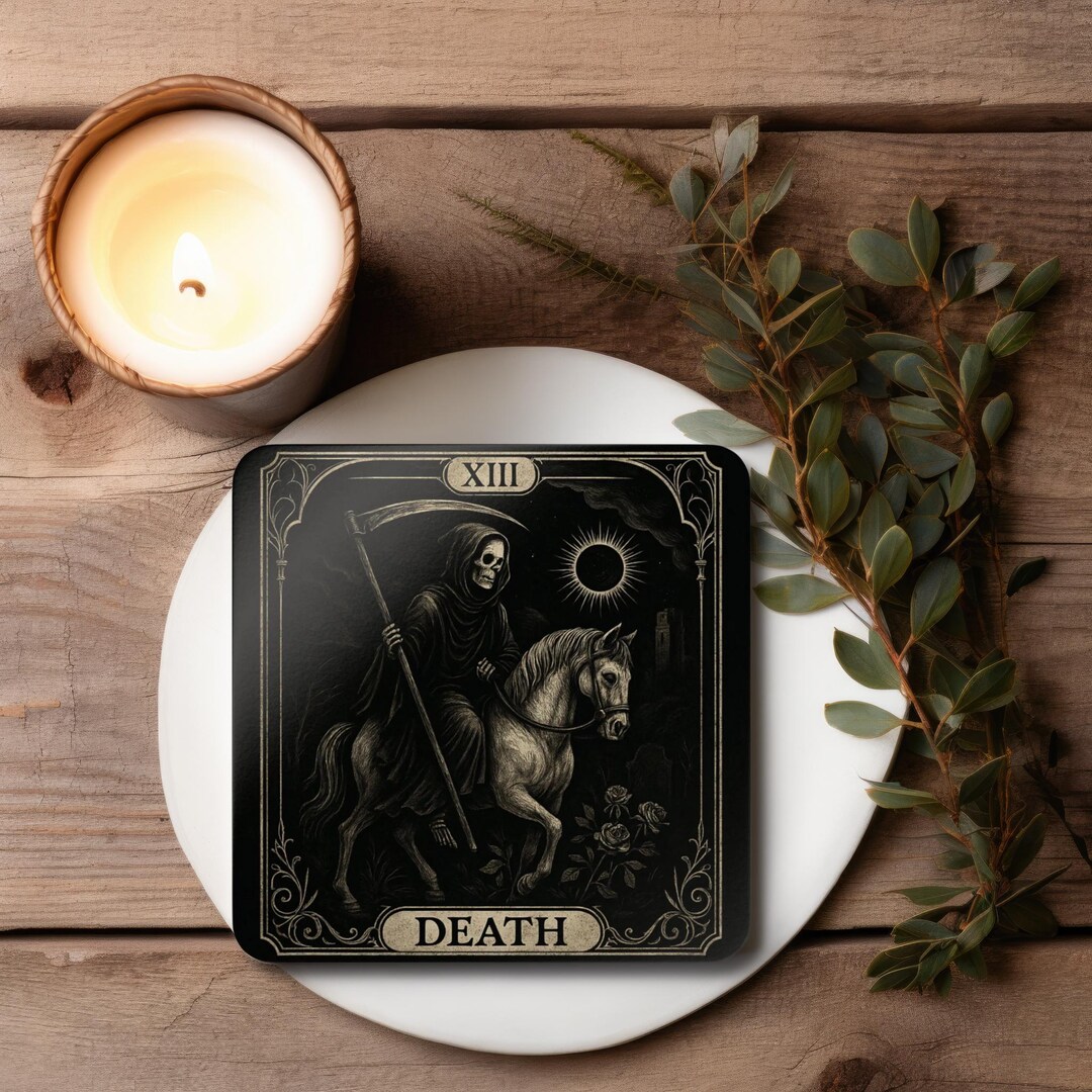 Tarot Death Coasters – Set of 4 Square Glossy MDF With Cork Backing ...