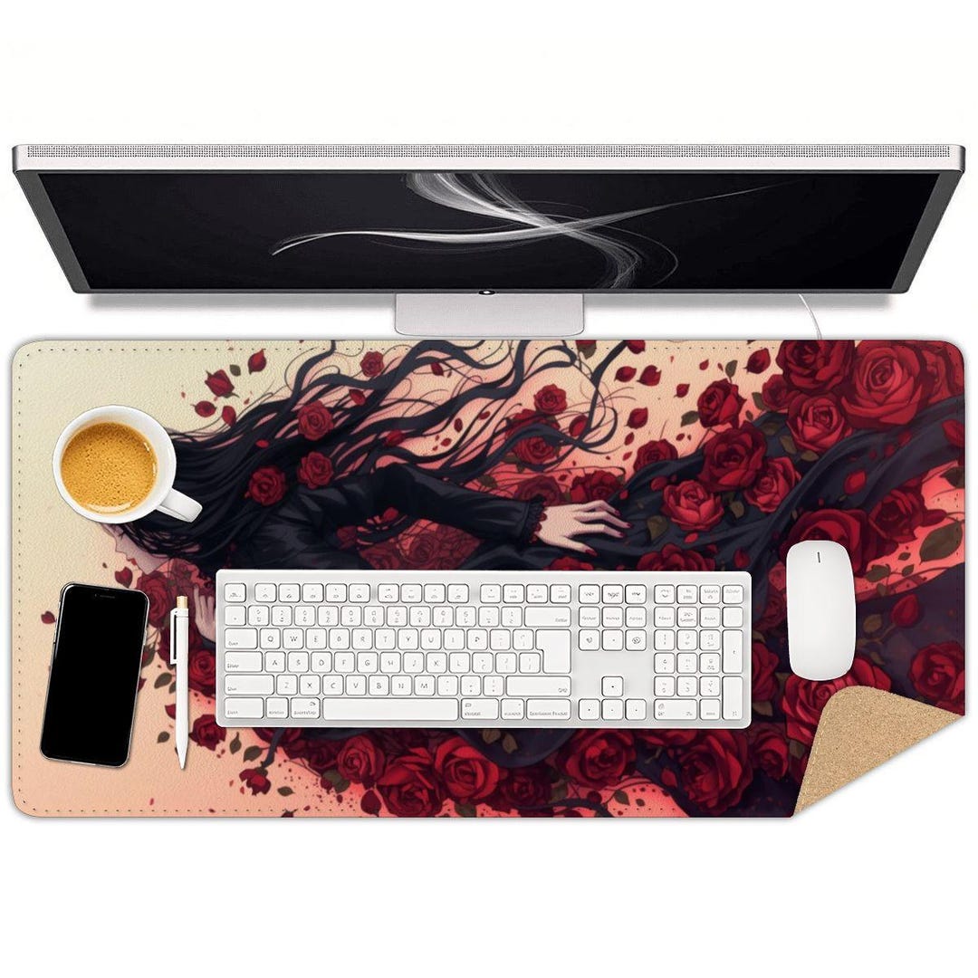 Gothic Rose Desk Mat, Large Gaming Mouse Pad (31.5x15.7) - Etsy