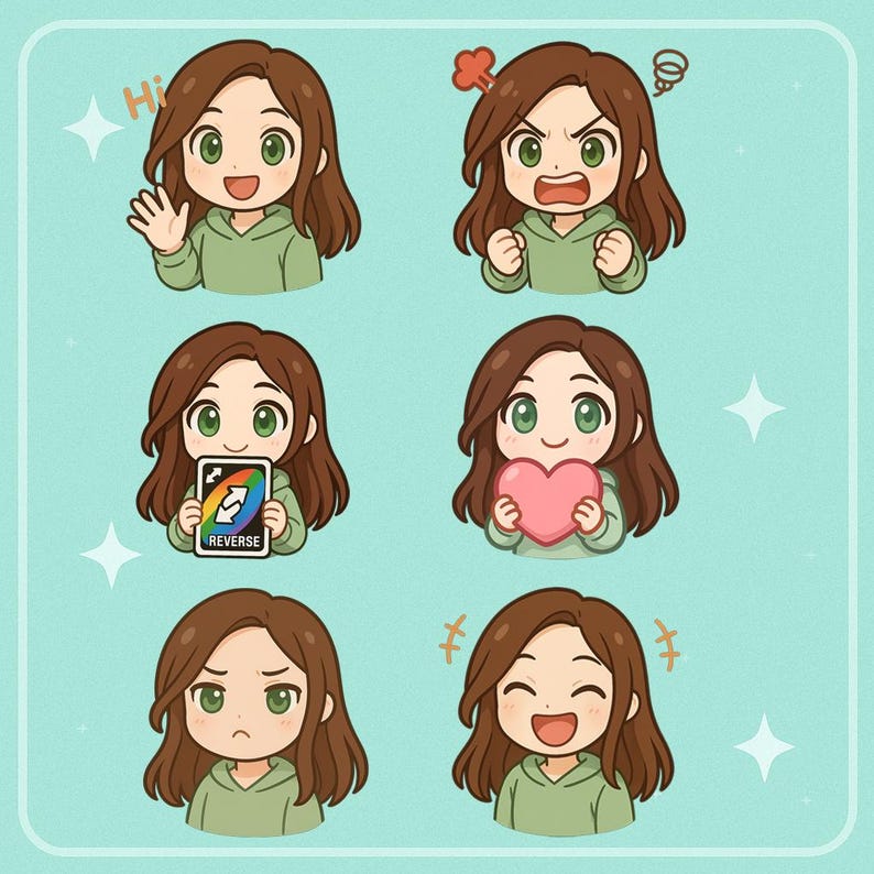 Custom Chibi Twitch & Discord Emotes | Personalized Streamer Emote Pack ...