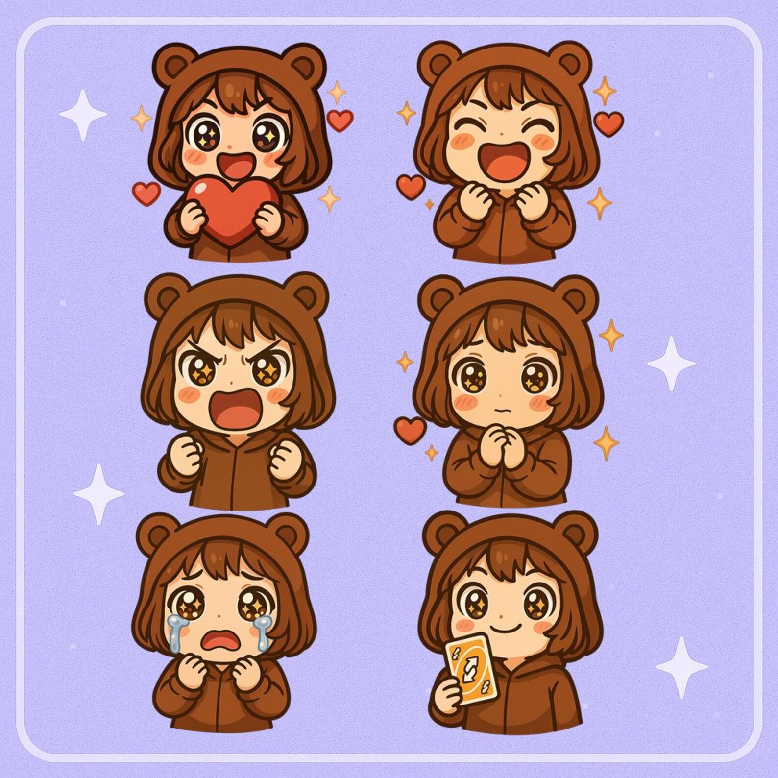 Custom Chibi Twitch & Discord Emotes | Personalized Streamer Emote Pack ...