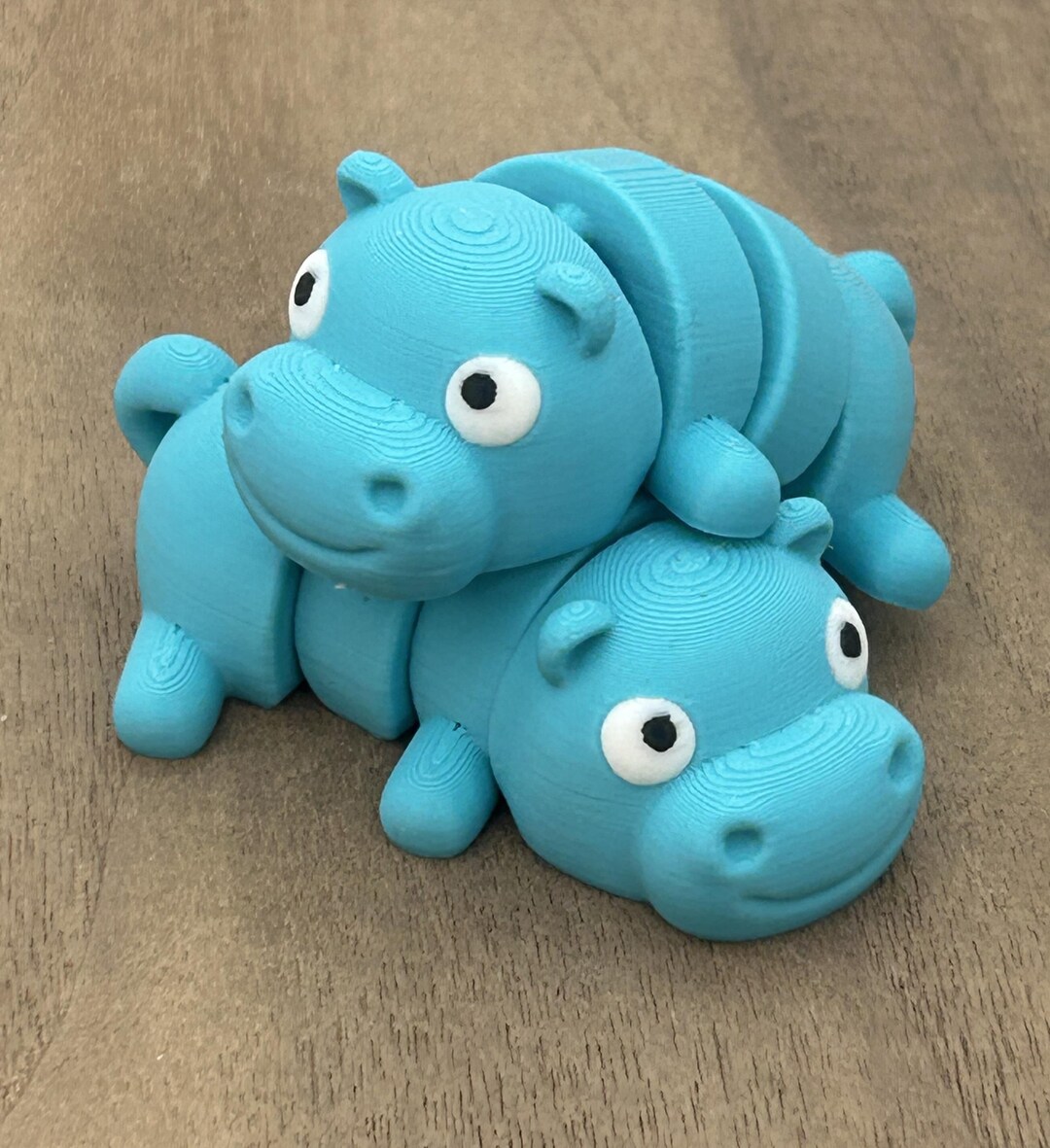 3D Printed Hippo Keychain: Eco-friendly Fidget Toy - Etsy