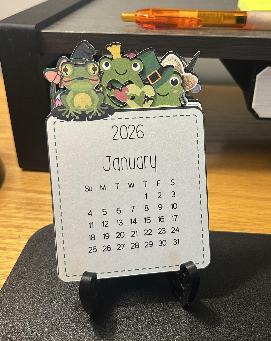 2026 Frog Desk Calendar With Stand – Minimalist Office Decor - Etsy