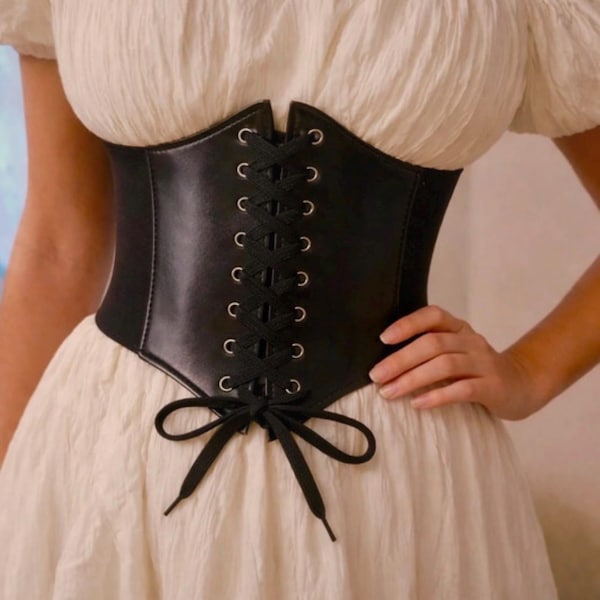 Lace Corset Belt Black - Etsy UK