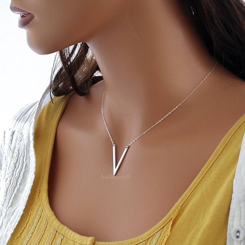 V Necklace - Etsy