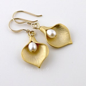 Calla Lily Earrings, Flower Earrings Jewelry Gift, Sterling Silver Ear ...