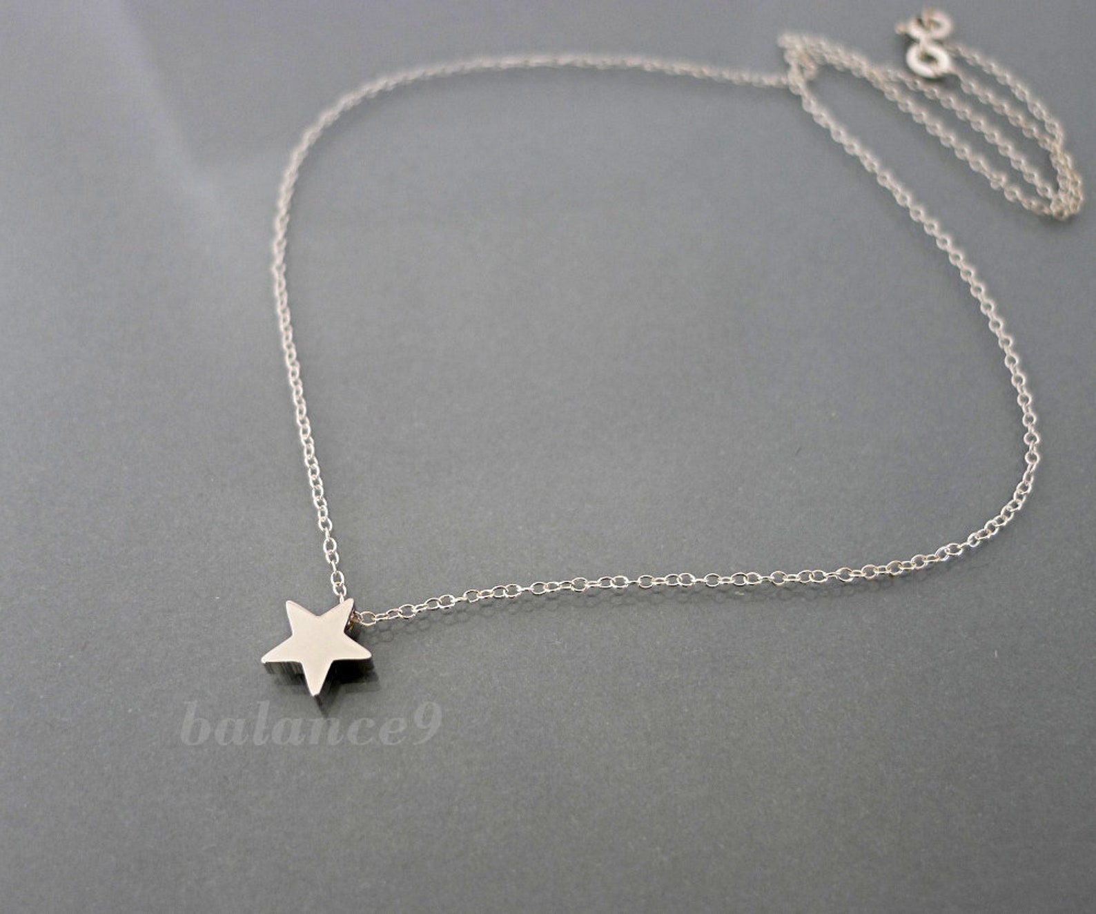 Silver Star Necklace Minimalist Small Star Charm Necklace - Etsy