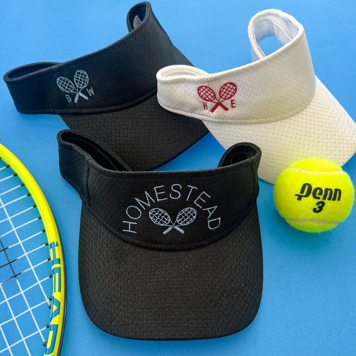Embroidered Tennis Visors | Monogrammed Visor | Preppy Tennis Team ...