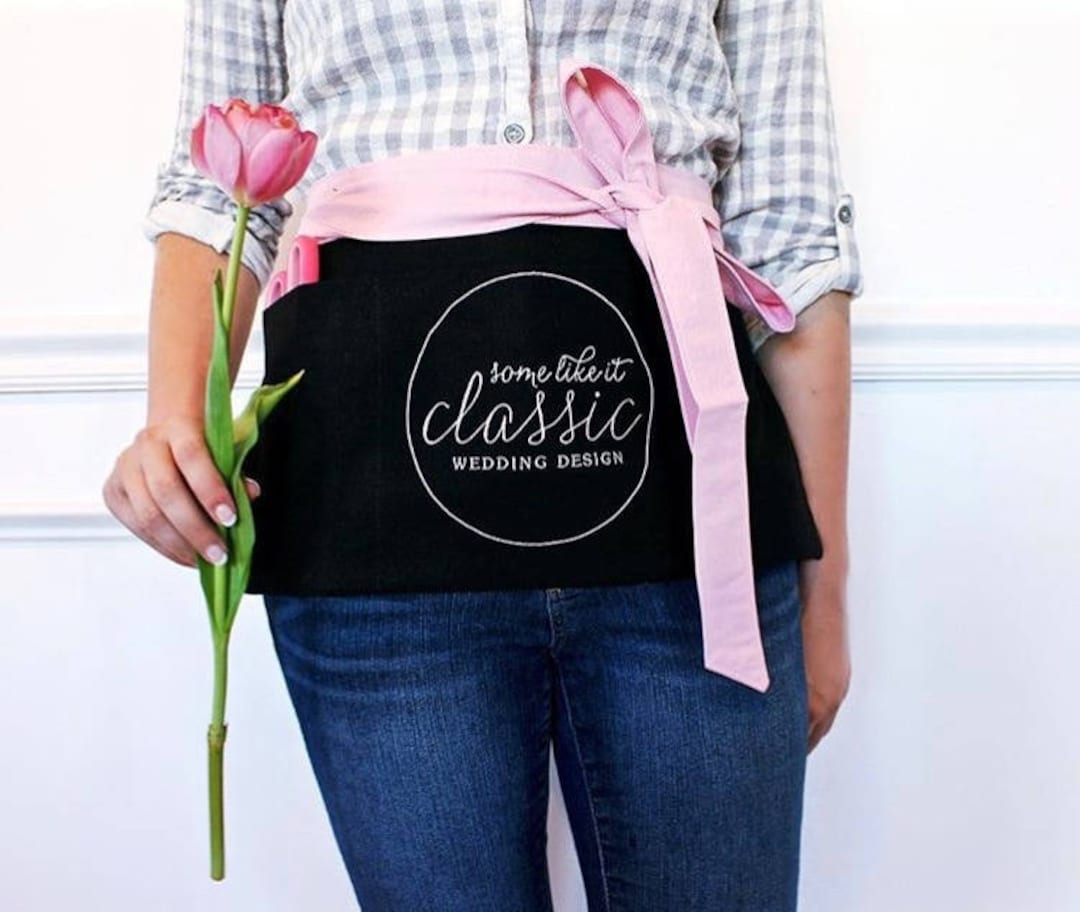 Custom Apron SHORT : Vendor Apron, Custom Embroidery, Wedding Planner ...