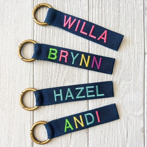 Custom Embroidered Bag Tag | Personalized Backpack Keychain | Sports ...