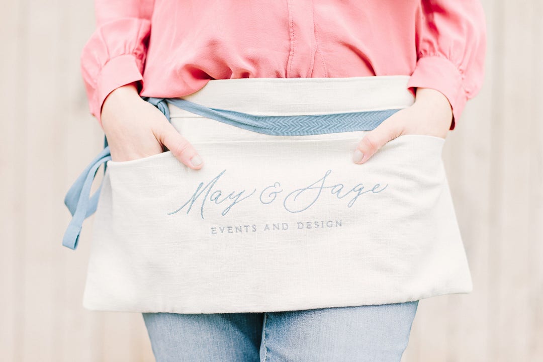 Custom SHORT Half Apron : Vendor Aprons, Custom Embroidery, Florist ...