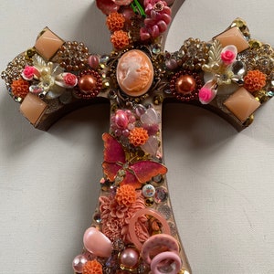 Vintage Cross Peach Cameo Lady - Etsy