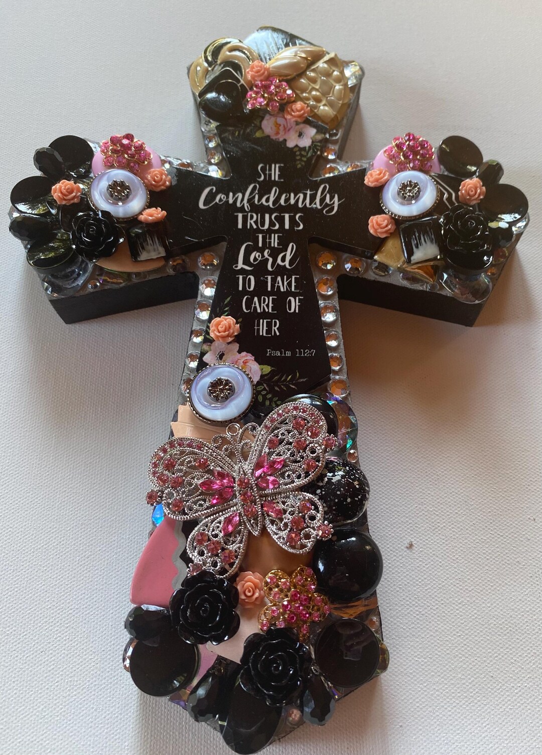 Scripture Cross - Psalms 112:7 - Etsy