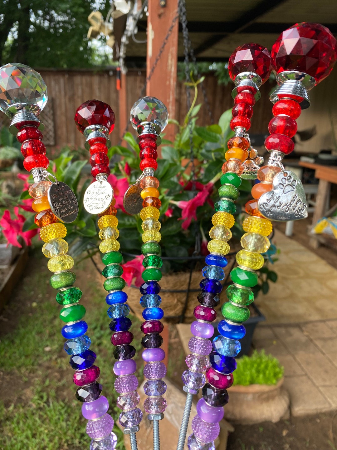 Rainbow Bridge Pet Memorial Plant Stick: Beaded Garden Decor (13”) Buy ...
