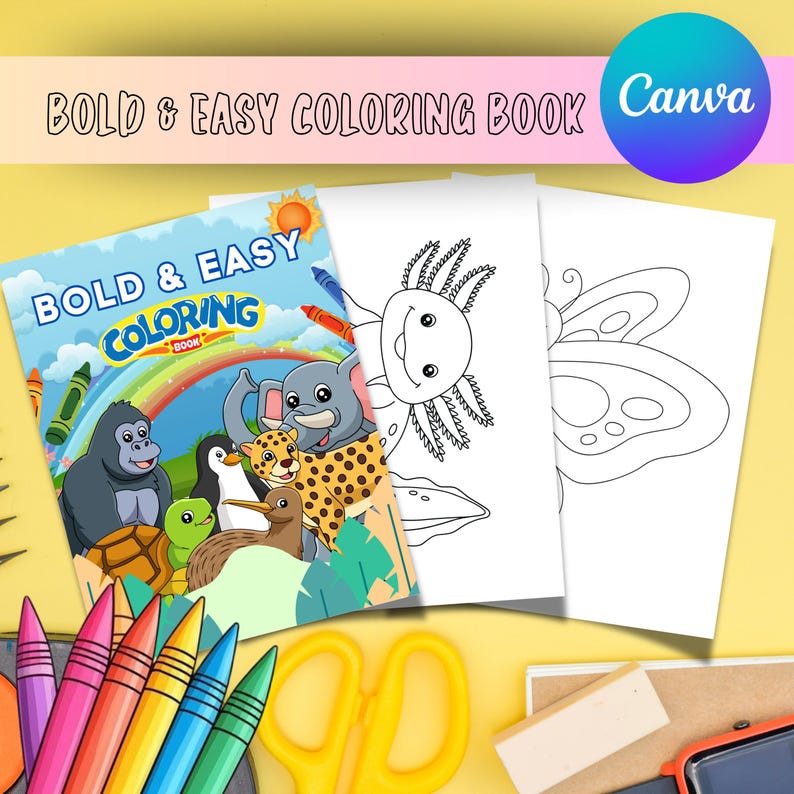 Bold & Easy Coloring Pages, Set One 10 Pages, Coloring Pages, Cute ...