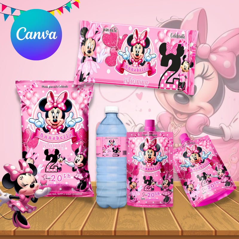 Minnie Mouse Labels - Etsy