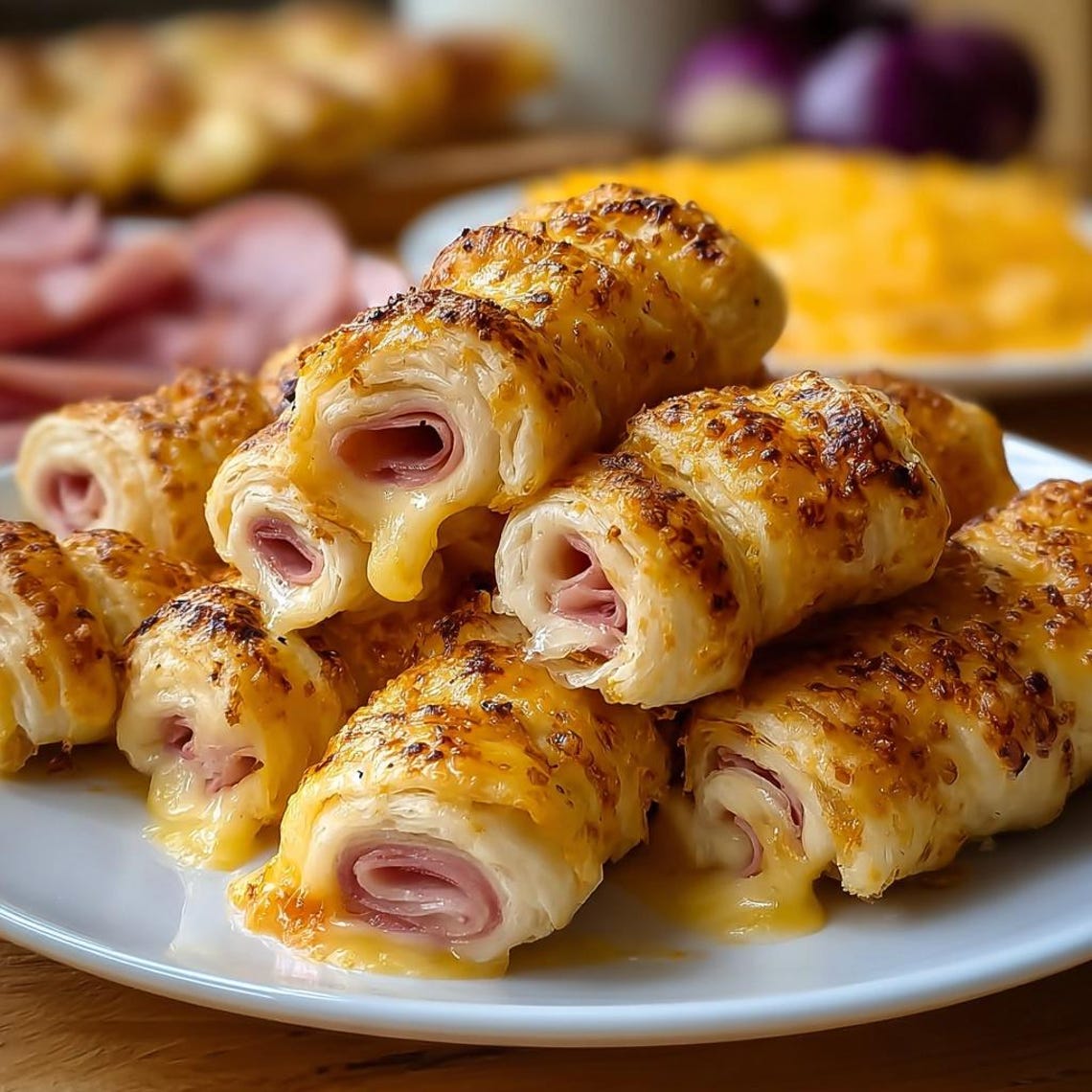 Ham Cheese Puff Pastry Rolls Recipe | Quick Savory Snack (PDF Download ...