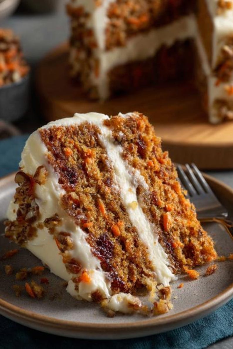 EASY RECIPE for Moist Carrot Cake : Cream Cheese Frosting (printable ...