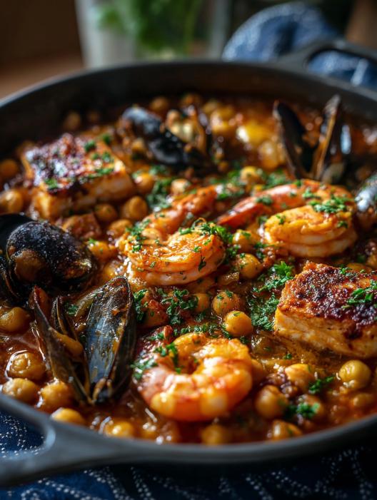 EASY RECIPE for Spanish Seafood Stew : Shrimp, Mussels & Chickpeas (PDF ...