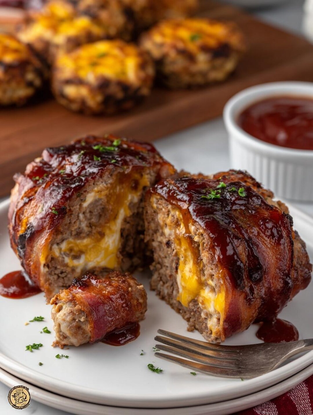 EASY RECIPE for Bacon-wrapped Cheddar-stuffed Mini Meatloaf Recipes ...