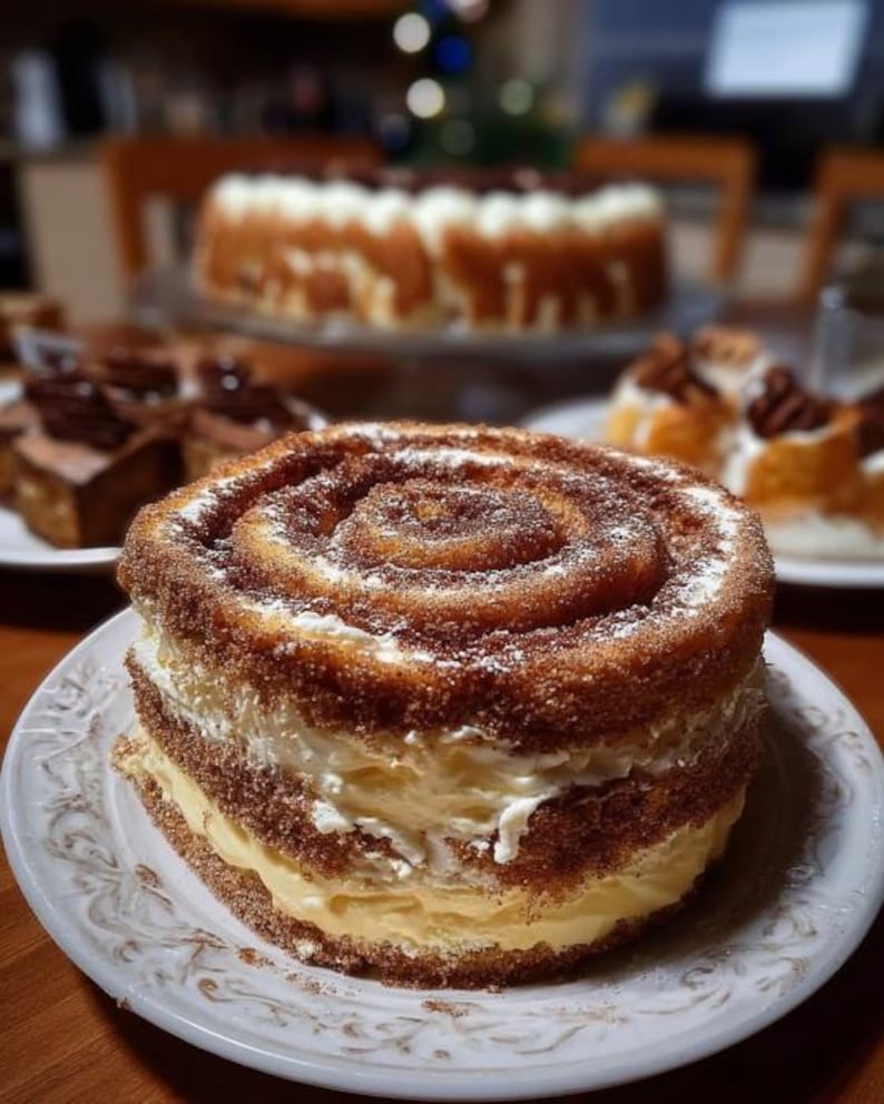 EASY RECIPE for Cinnamon Roll Layer Cake : Cream Cheese Frosting ...