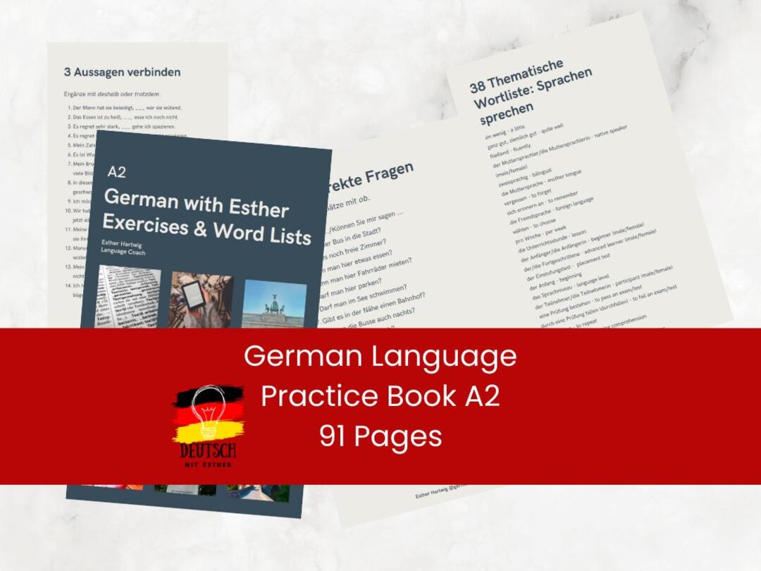German A2 Language Practice Book for Learners & Teachers - Etsy