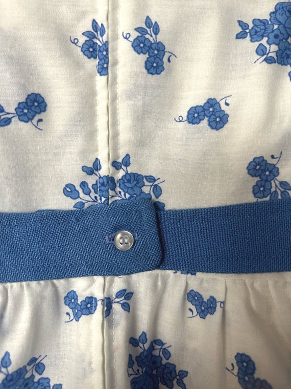 1970s Leslie Fay Blue Floral Dress - Gem