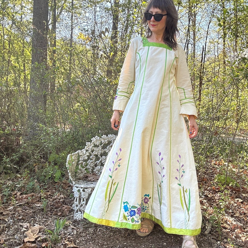 Embroidered Floral Dress - Etsy