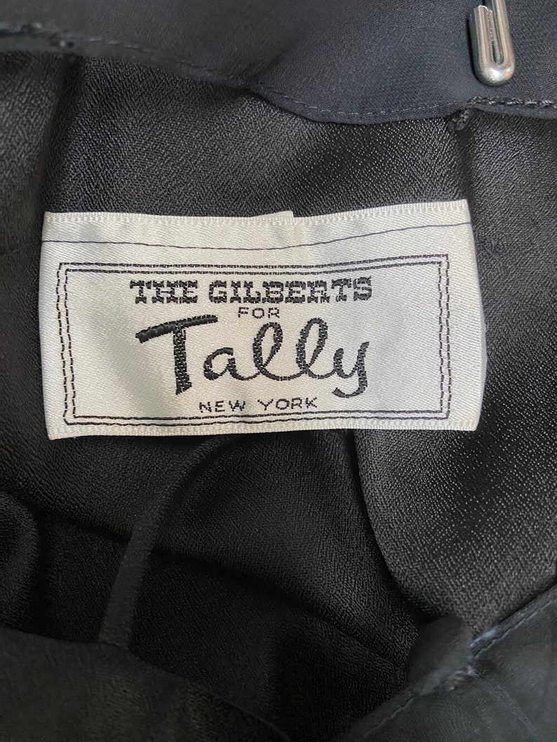 1980s the Gilbert's for Tally Black and White Chiffon and Satin Striped ...