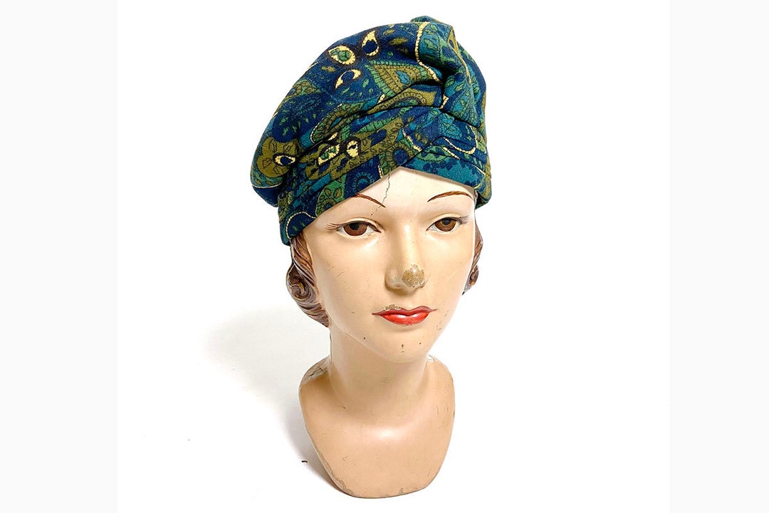 1960s Betmar Paisley Turban Style Hat 22 - Etsy
