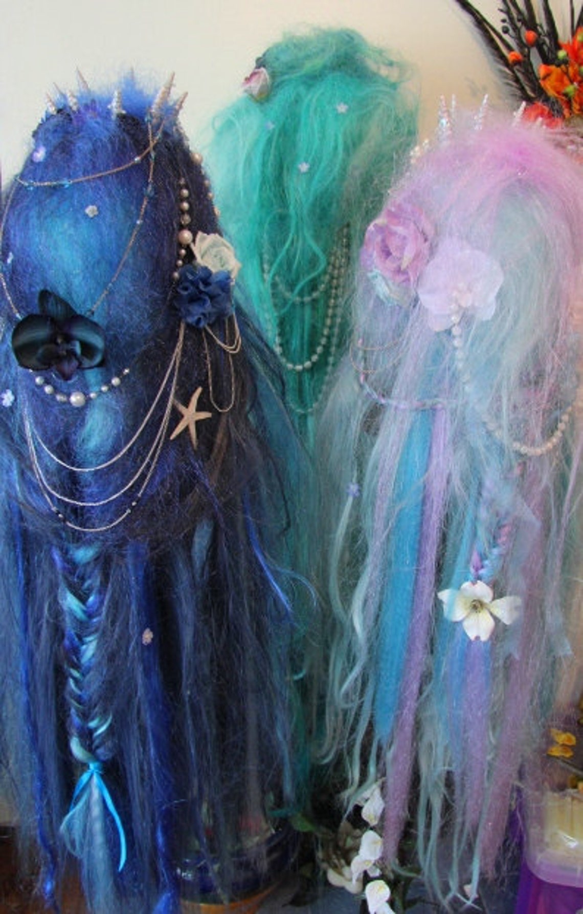 Mermaid Wig - Custom Made With Shell Crown + Pearl Beads + Plaits - Etsy
