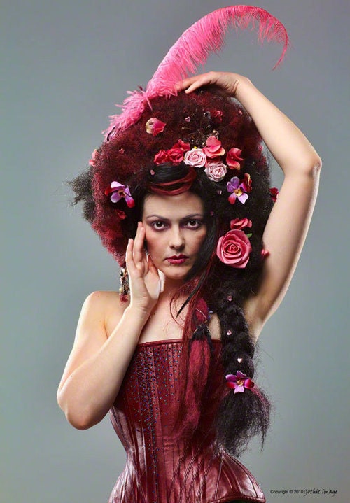 Rose Cloud Wig - Custom Made With Flowers, Feathers, Braids + Jewels - Etsy