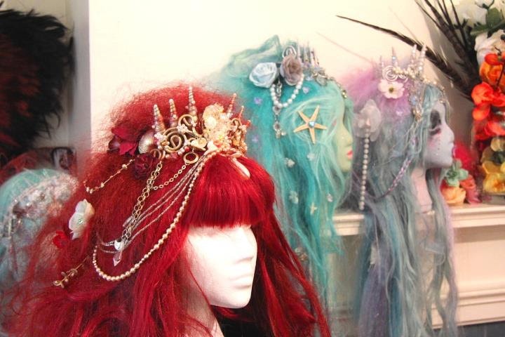 Long Mermaid Wig - Custom Made With Shell Crown + Pearl Beads ...