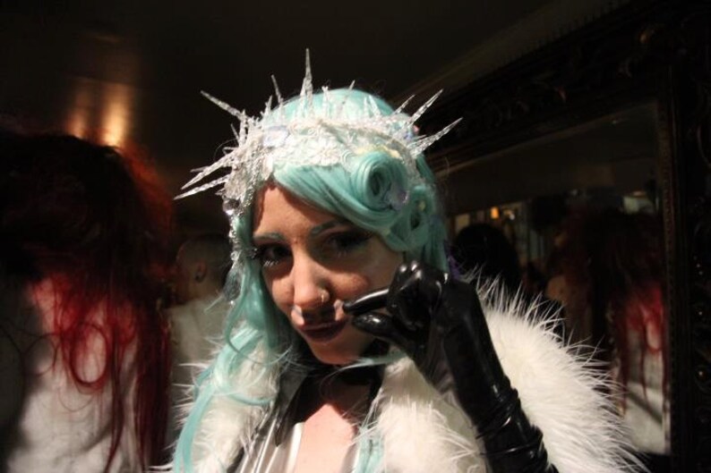 Icicle Queen Wig - Custom Made With Crown, Lace, Crystal Jewellery + Silk Flowers - Etsy