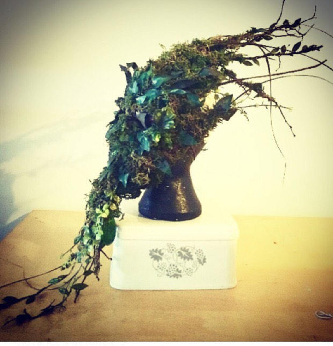 Green Man Tree Mask - Custom Made in Papier Mache With Moss, Twisted ...