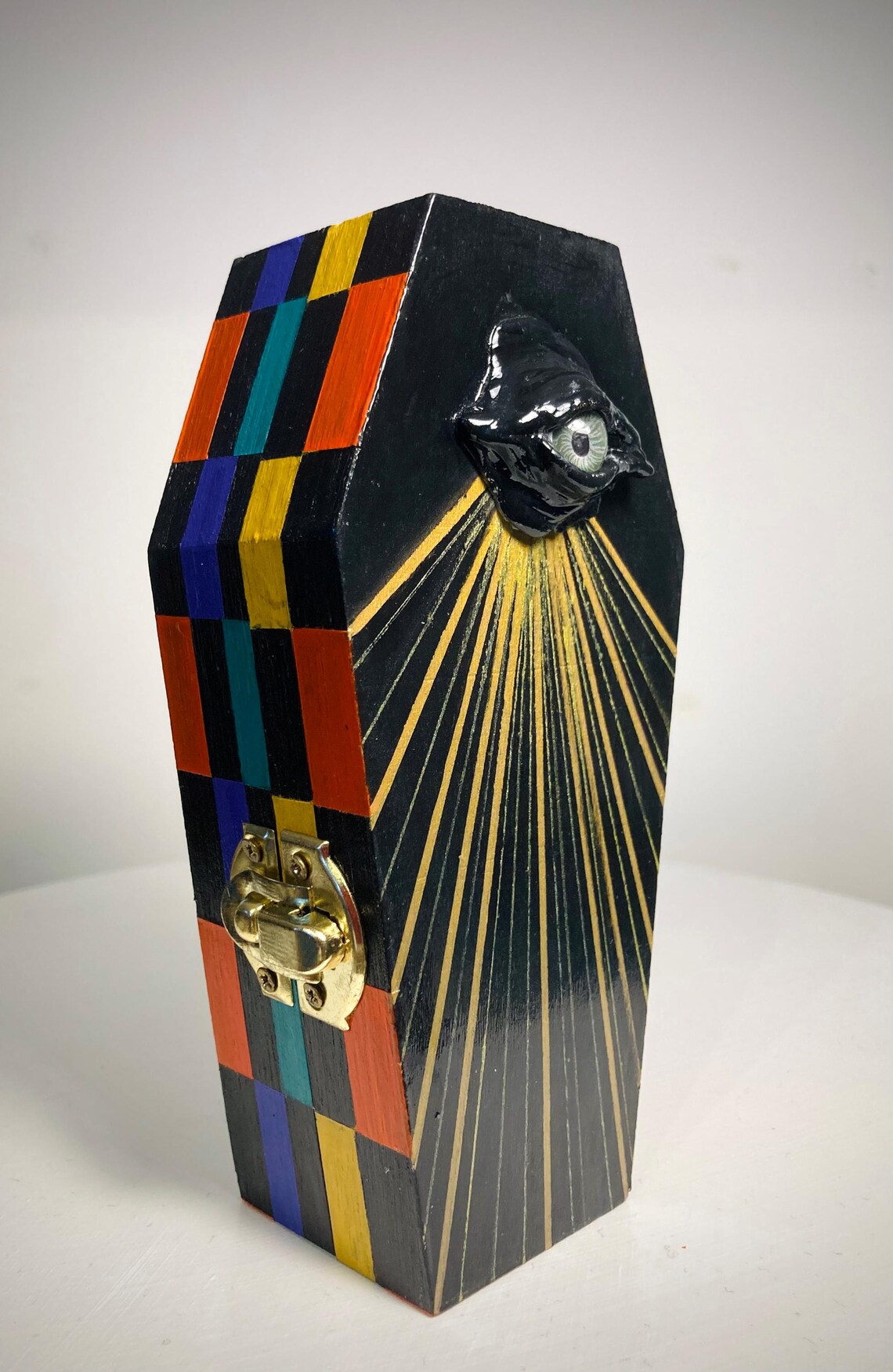 Hand Painted Coffin Trinket Box EYE - Etsy