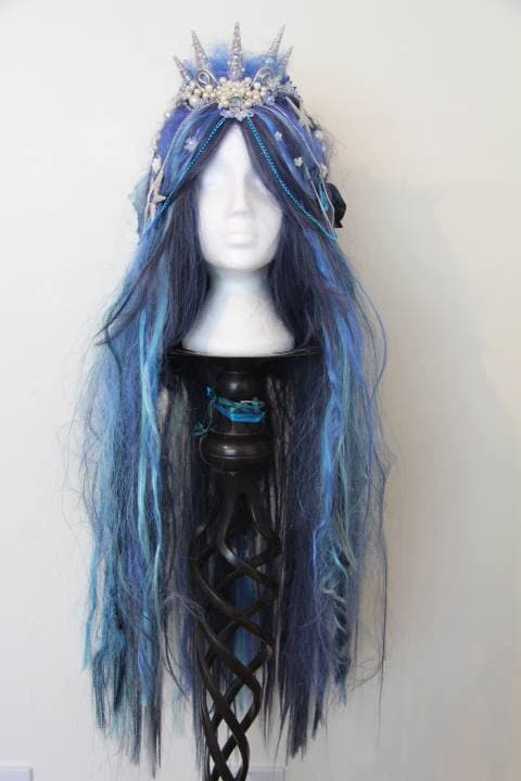 Long Mermaid Wig - Custom Made With Shell Crown + Pearl Beads ...