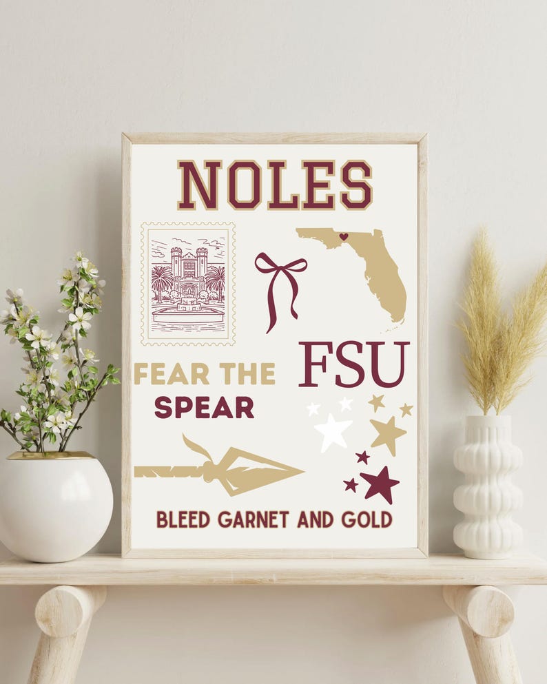 Printable Florida State University Wall Art | Instant Download - Etsy